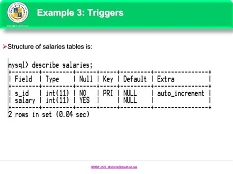Using Triggers In My Sql Database Pptx