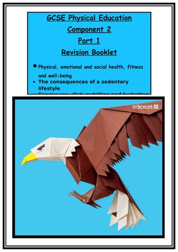 Gcse Pe Edexcel Component 2 Revision And Homework Booklets Part 1 Teaching Resources