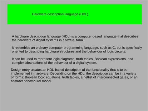 pdf hardware description language hdl a hardware description