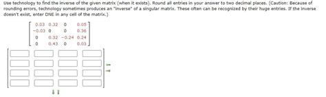 solved use technology to find the inverse of the given