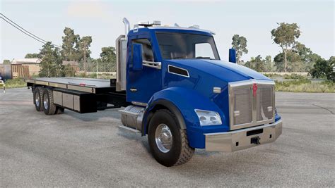 Kenworth T880 Flatbed Towing Big Trucks Day Cab Pour Beamng Drive