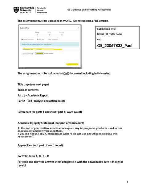 Guidance On Formatting Assignment Pdf Typography Written Communication