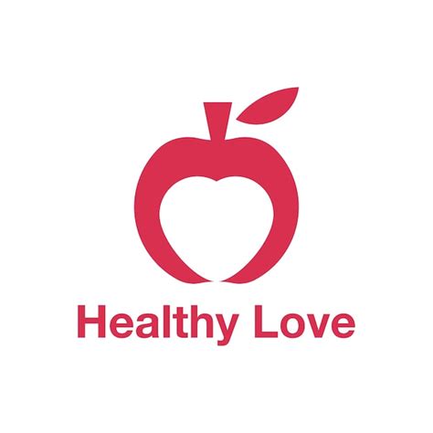 Healthy Love Logo Premium Vector