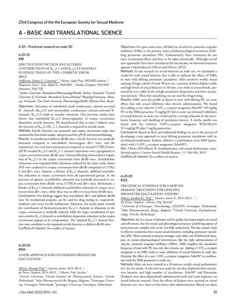 Pdf Preclinical Evidence For A New On Demand Treatment For Lifelong
