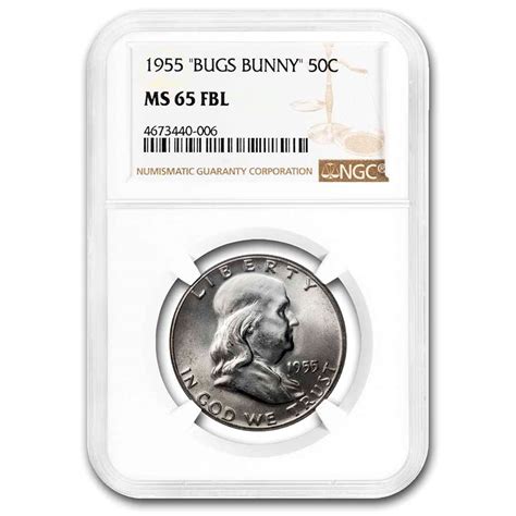 Buy 1955 Franklin Half Dollar Ms 65 Ngc Fbl Bugs Bunny Apmex