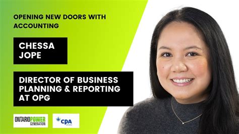 Chessa Jope Opening New Doors With Accounting Director Of Business Planning And Reporting At Opg
