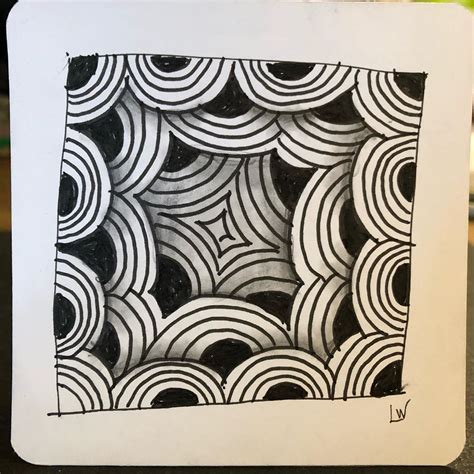 Crescent Moon Zentangle Pattern