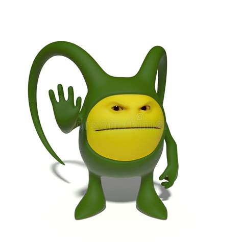Monster Showing The Stop Sign With His Palm And Looking At The Camera