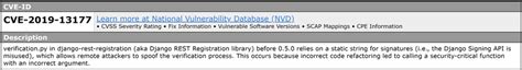 An Example Of A Security Vulnerability From Django Rest Registration Download Scientific