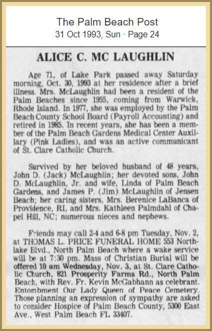 Alice C Mclaughlin 1922 1993 Find A Grave Memorial