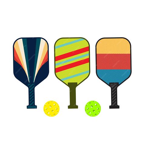 Premium Vector Pickleball Paddles And Balls Set