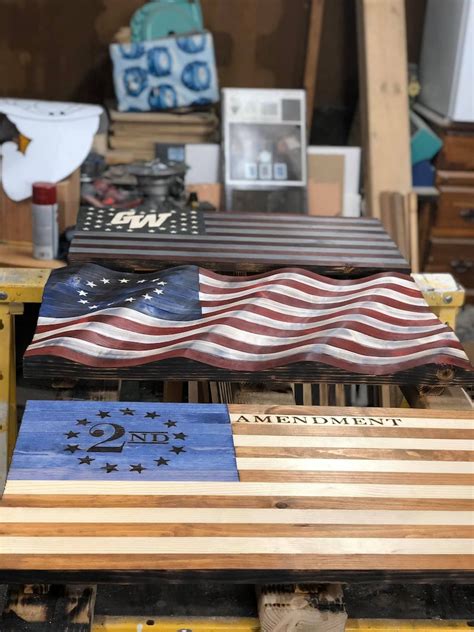 Rustic 2nd Amendment American Flag Wood American Flag Betsy Etsy