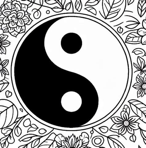 Printable Basic Yin Yang Coloring Page Free Download And Print For You