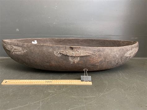 Papua New Guinea Siassi Island Carved And Incised Feastceremonial Bowl
