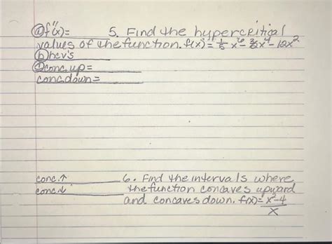 Solved Fâ˛â˛x 5 Find The Hypercritical Values Of The Solved Fâ˛â˛x 5 Find The Hypercritical Values Of The