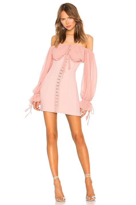 Nbd Anastasia Dress Powder Pink Corset Mini Party Sexy Revolve L Nwt
