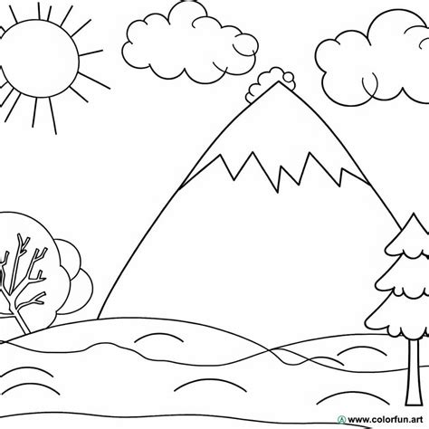 Dibujo Para Colorear Fácil De Paisaje Descargar O Imprimir De Forma