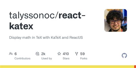 Github Talyssonocreact Katex Display Math In Tex With Katex And Reactjs