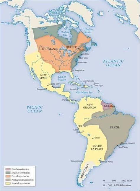 World History Map For Final European Colonial Empires In The Americas