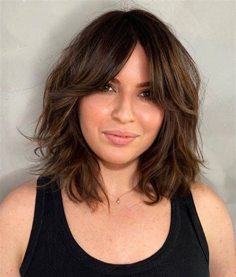 30 Medium Layered Haircuts With Bangs For A Stunning Combination Artofit