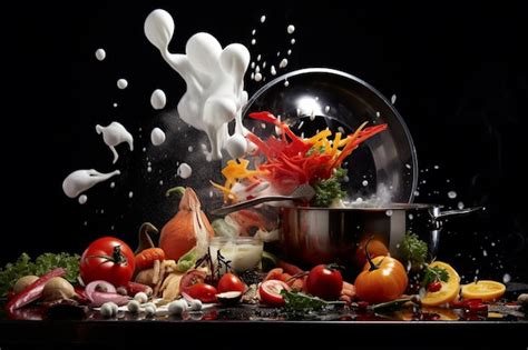 Premium Ai Image Generative Ai Culinary Canvas An Abstract Representation Of Gourmet Cooking