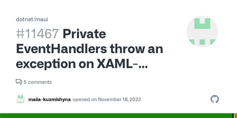 Private Eventhandlers Throw An Exception On Xaml Defined Custom Control