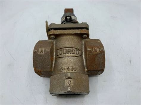Durco 3 Way Threaded Tee Flow Control Valve 2” 300 Rated Mg342 Cf3m