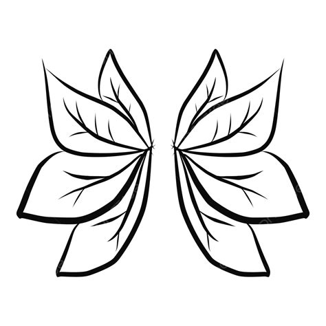 Leaf Shaped Wing Vector Design Wing Leaf Black Png And Vector With