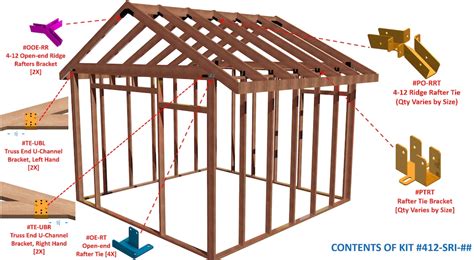 Versatile Gable Roof Brackets Kit Universal Width Support 4 12 Pitch