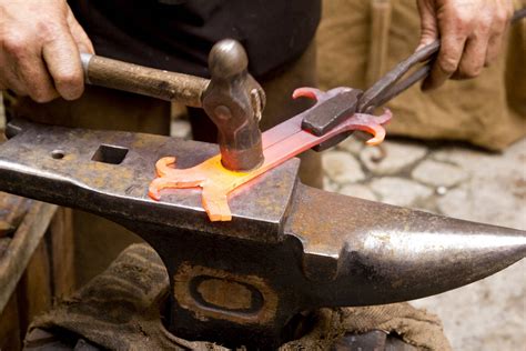Download Blacksmith Forging Iron Metal With Tools Wallpaper