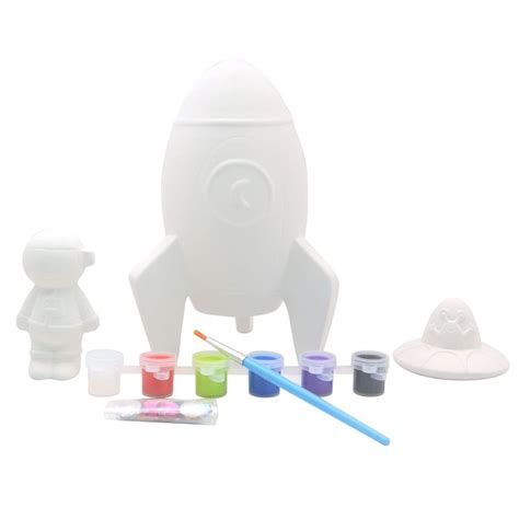 Ceramic Rocket Craft Kit By Creatology™ 3pc Ceramic Figures Online Marketplace Everymarket