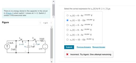 Solved Select the correct expression for vo t for 0t3μs Chegg com