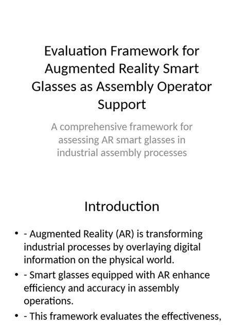 Enhanced Ar Smart Glasses Evaluation Pdf Usability Computing