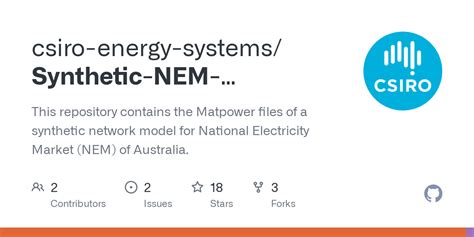Github Csiro Energy Systemssynthetic Nem 2000bus Data This