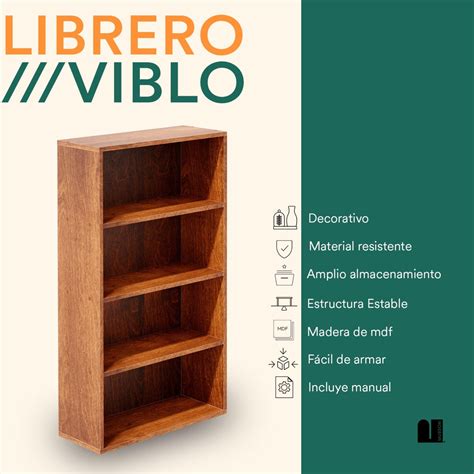 Librero Viblo Librero Pequeño Para Oficina Mubson