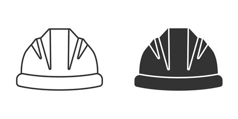 Construction Helmet Icon In Flat Style Safety Cap Vector Illustration