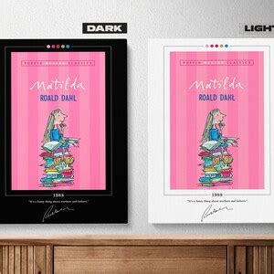 Matilda Book Cover Poster Roald Dahl Matilda Poster Matilda Print