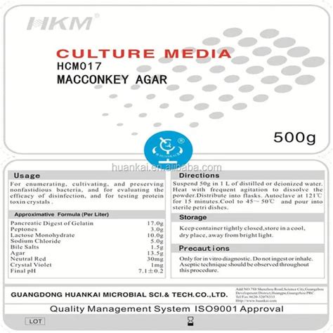 Factory Price Culture Media Macconkey Agar For Isolating Lactose