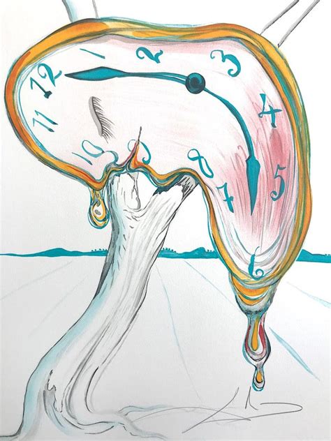 Salvador Dalí­ Tear Of Time Melting Clock Hand Signed Lithograph On