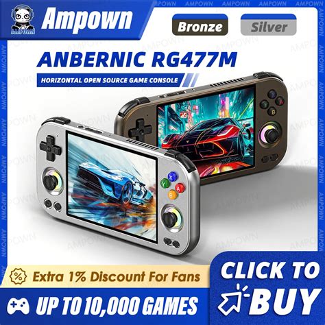 Anbernic Rg477m Video Game Console 4 7 Ltps In Cell Touchscreen 120hz