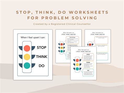 Stop Think Do Traffic Light Worksheets And Mental Health Etsy