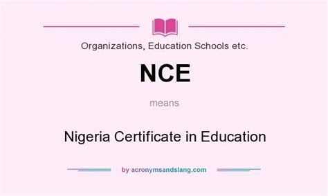 Nce Nigeria Certificate In Education In Organizations Education