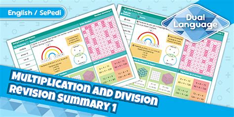 Grade 4 Maths Multiplication And Division Revision Sepedi Engl