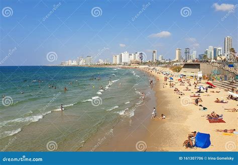 Mediterranean Coast Of Modern Tel Aviv Israel Editorial Photo Image