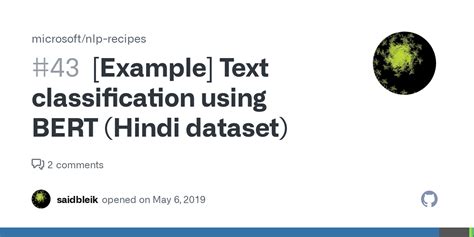 Example Text Classification Using Bert Hindi Dataset · Issue 43