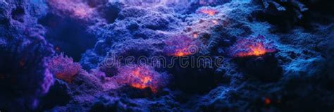 Glowing Bacteria Illuminated By Ultraviolet Light In A Mineral Rich