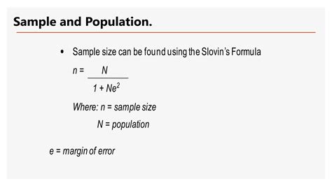 Finding Sample Using Slovins Formulapptx Free Download