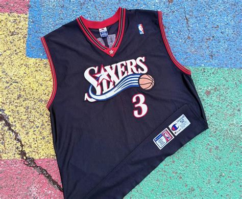 Vintage 90s Allen Iverson Philadelphia 76ers Nba Basketball Champion