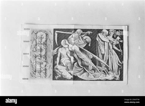 Banknote 1000 Frankennote Tausender Note 1971one Thousend Francs