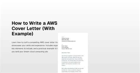 How To Write A Aws Cover Letter With Example